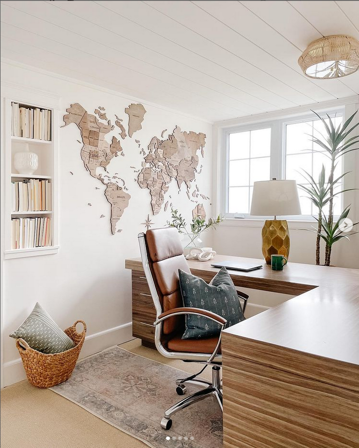 3 variations for Home Offices | Wooden World Map