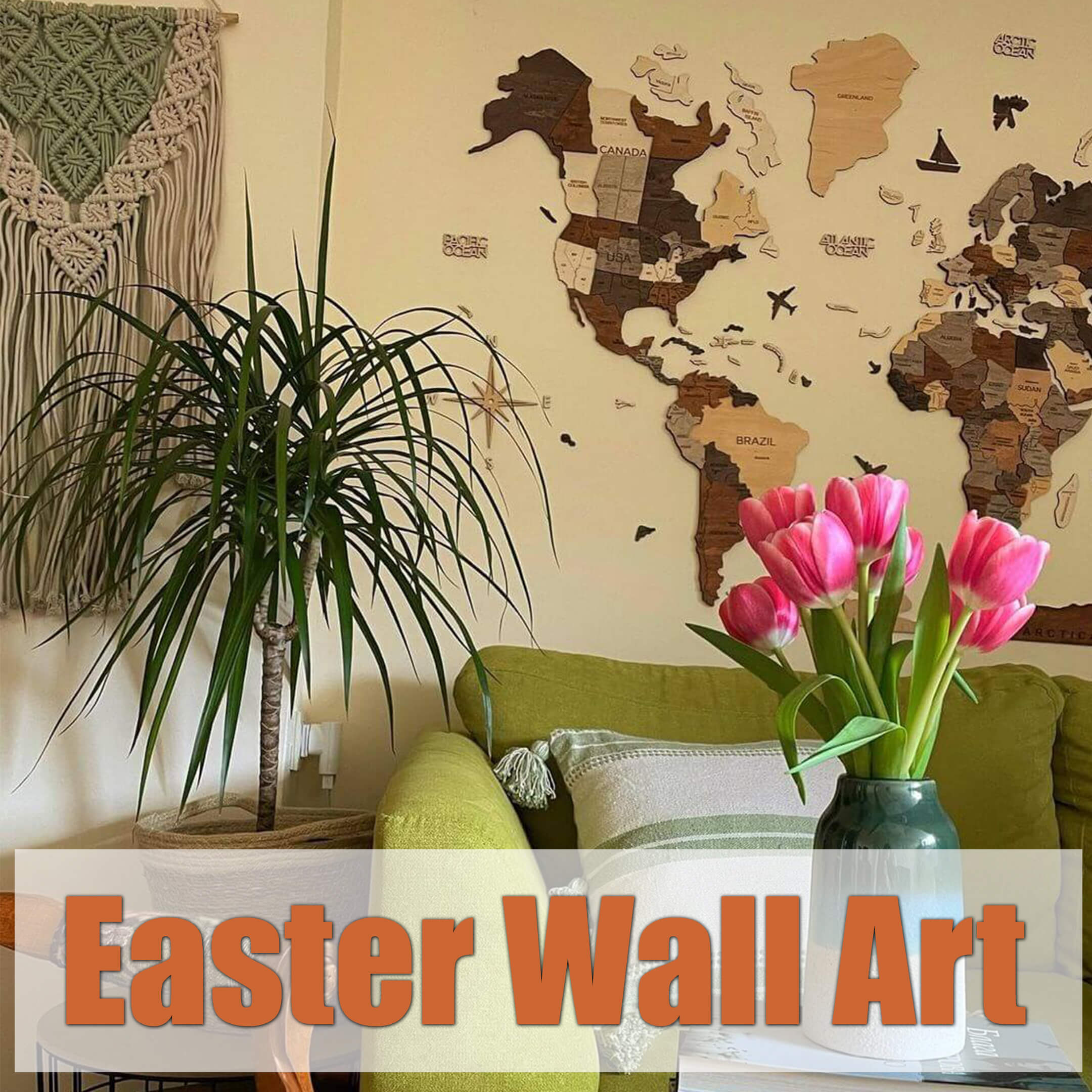 Easter Wall Art | Fresh and Classy for Your Home – Wooden World Map