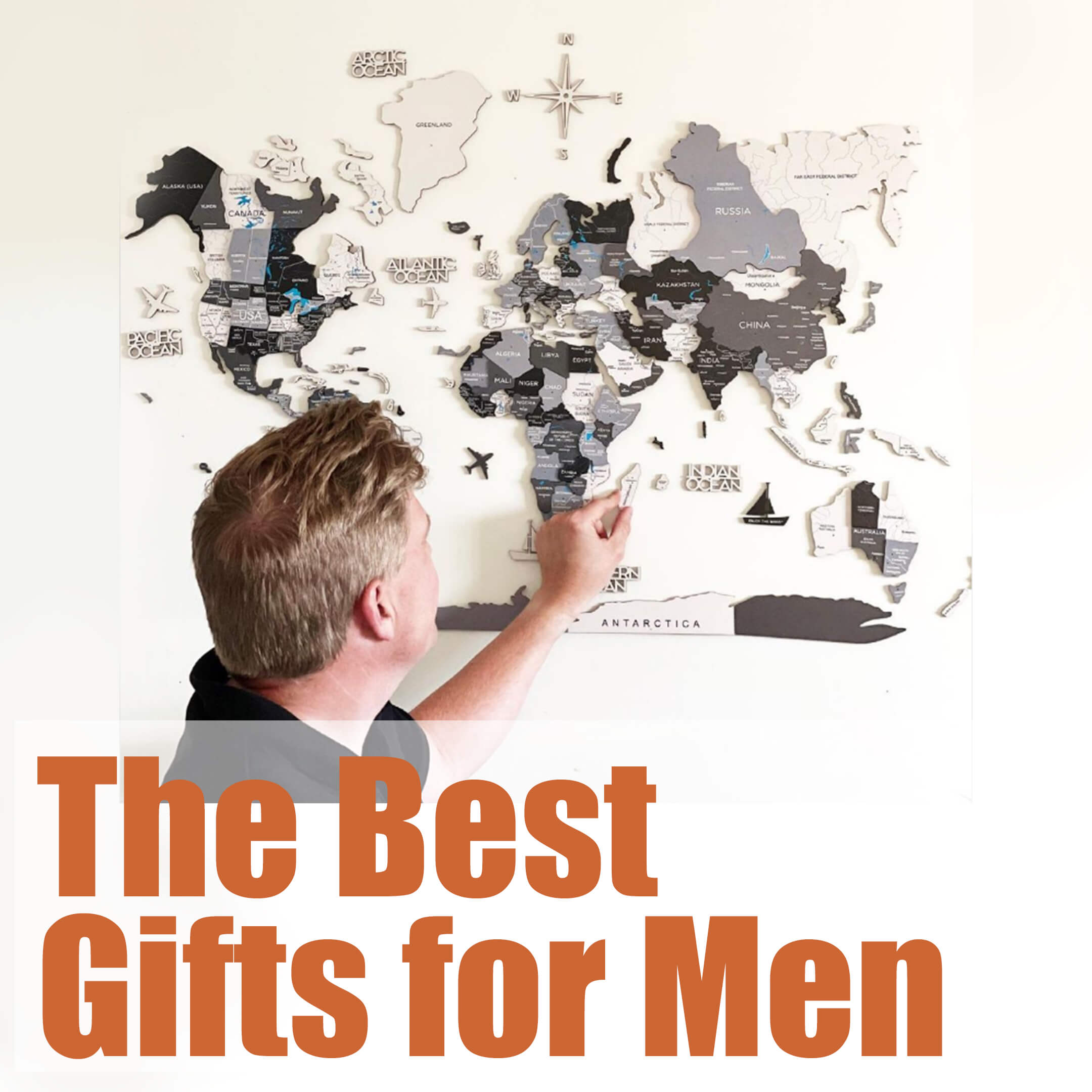 Gifts for Men | Man Cave Wall Maps – Wooden World Map
