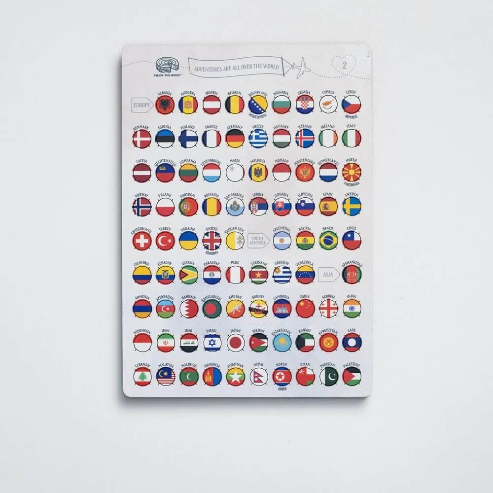 Flag Pins for Your Wooden World Map | Incl. 287 Flags