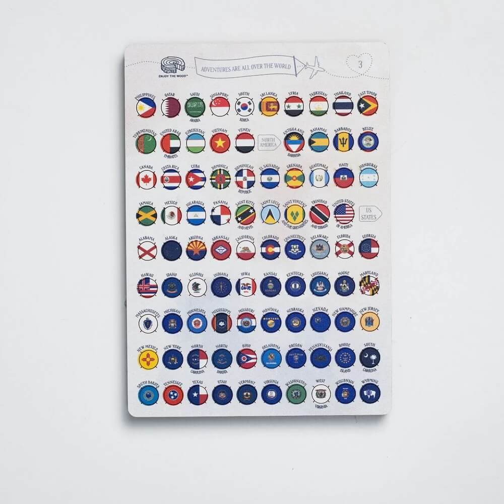 Flag Pins for Your Wooden World Map | Incl. 287 Flags