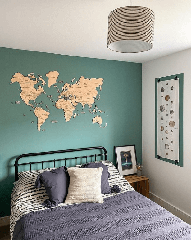 Wooden World Map in Living Rooms | Wood Map for Your Home