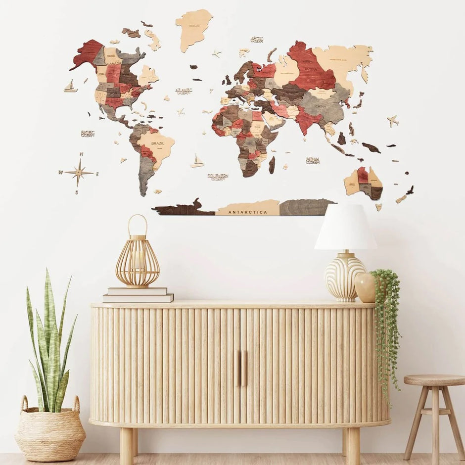 Wooden World Map for Your Home | Wall Art
