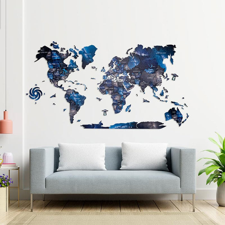 Wooden World Map - Space | The Best Wallmap for Your Home