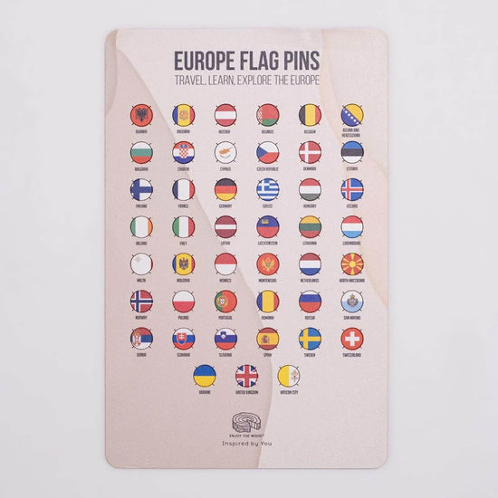 European Flag Pins for Your Wooden Map | 45 Flags – Wooden World Map