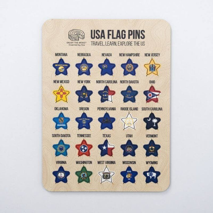 US State Flag Pins for Your Wooden World Map | 50 State Flags